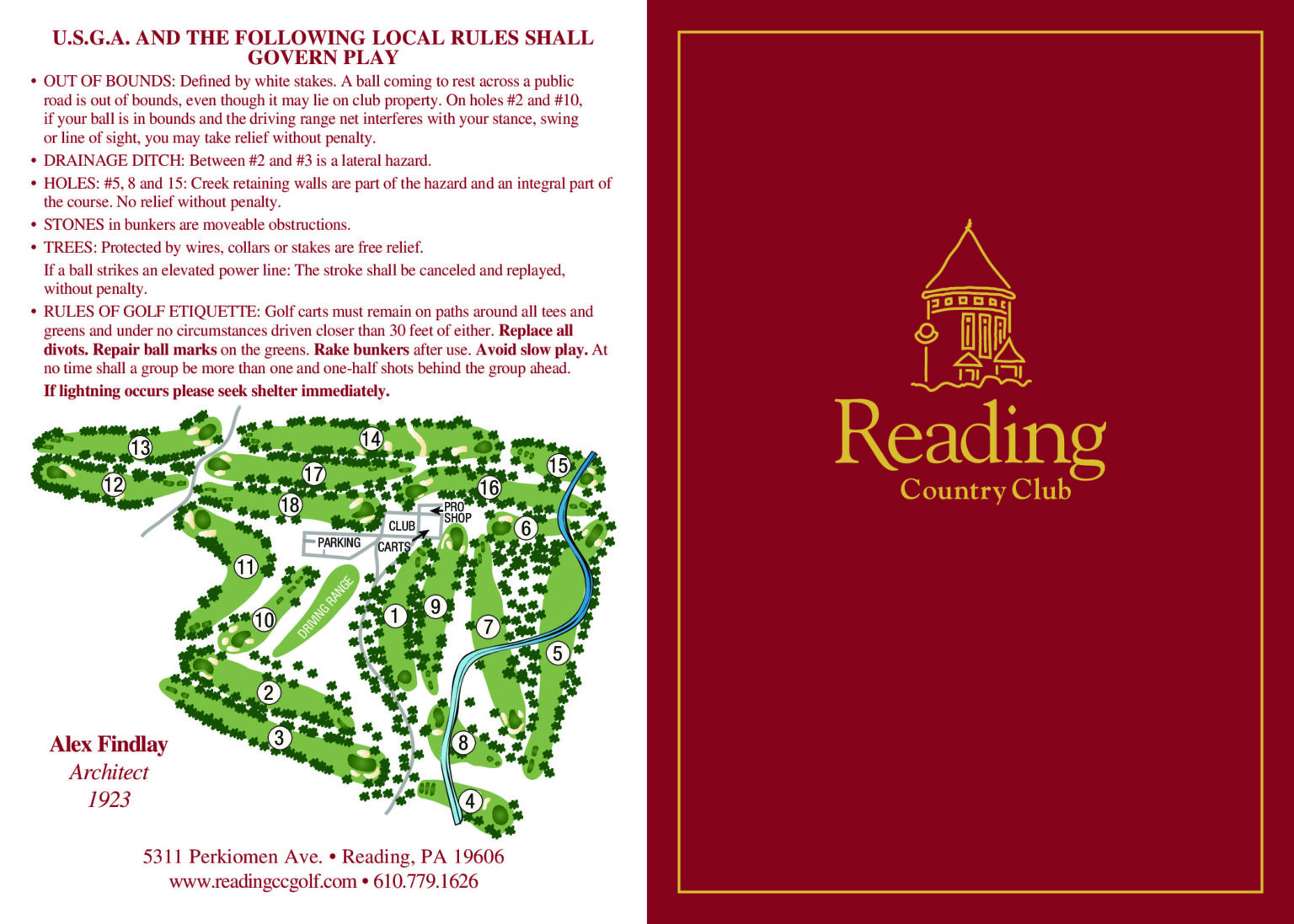 Scorecard – Reading Country Club